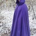 Purple Long Winter Cloak Full Circle Fleece Medieval - Etsy