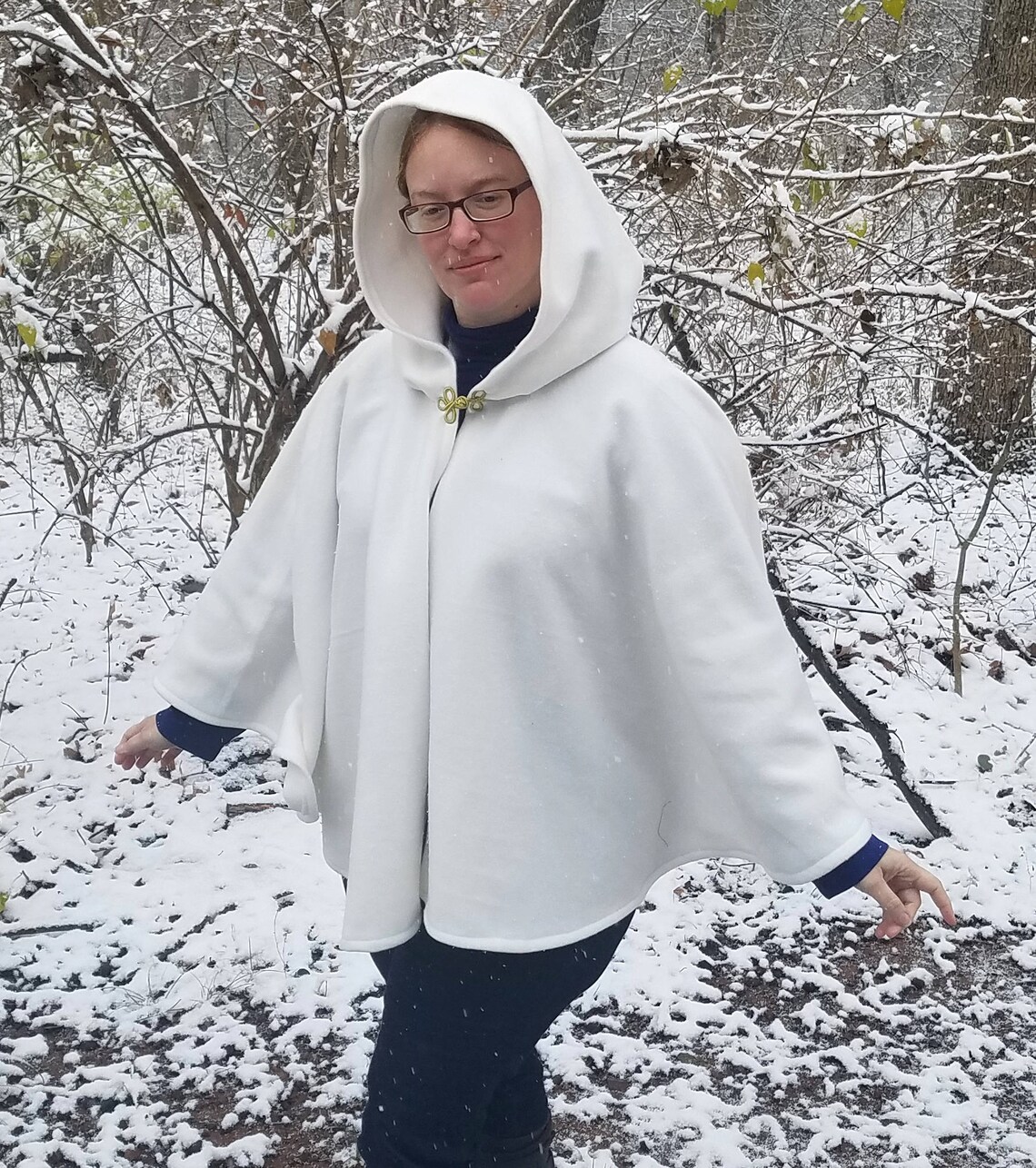 Short White Fleece Cloak Cream White Full Circle Cloak Cape - Etsy