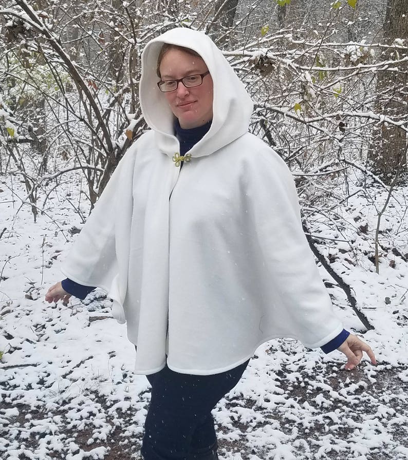 Short White Fleece Cloak Cream White Full Circle Cloak Cape | Etsy
