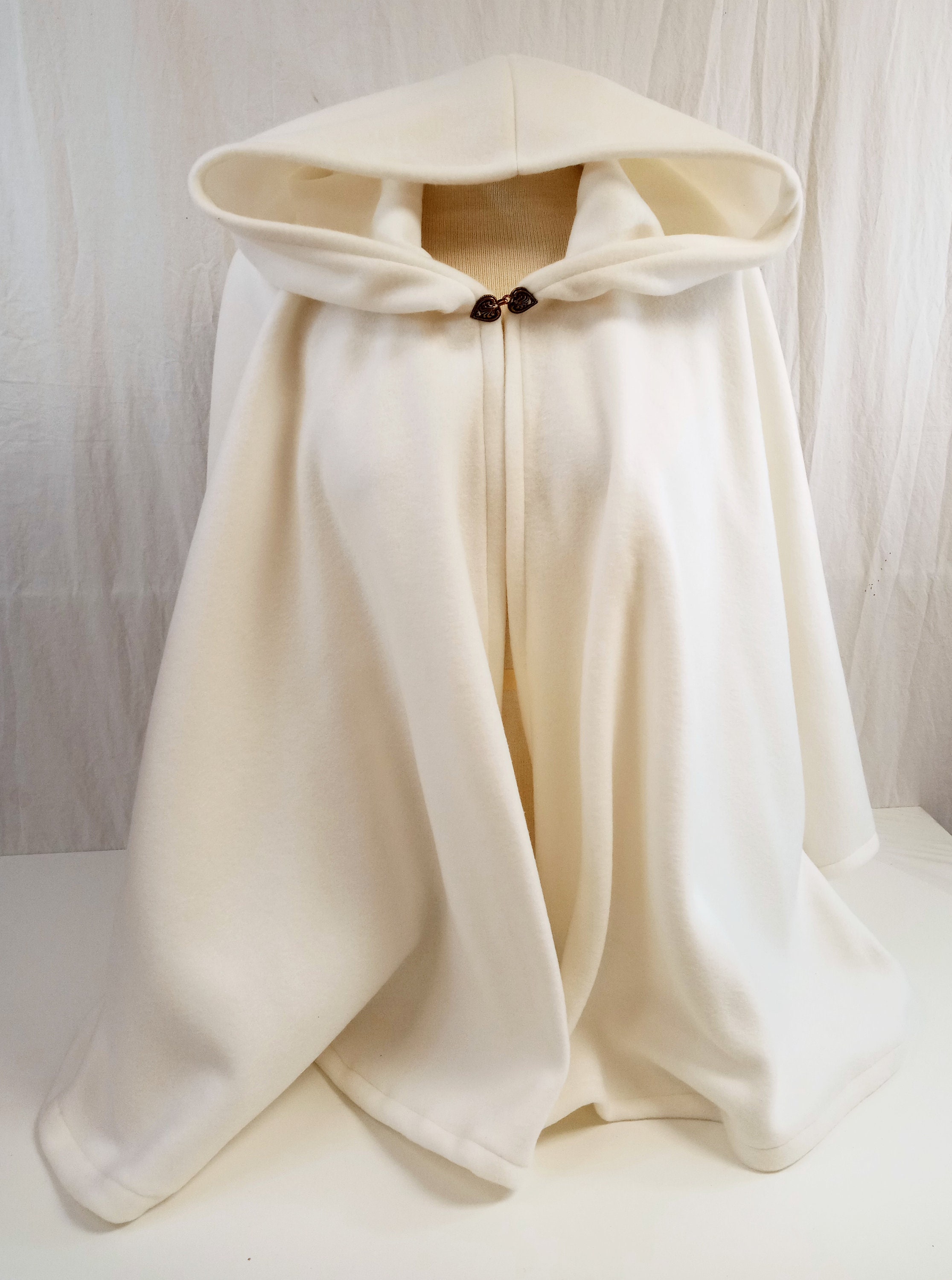 Short White Fleece Cloak Cream White Full Circle Cloak Cape - Etsy