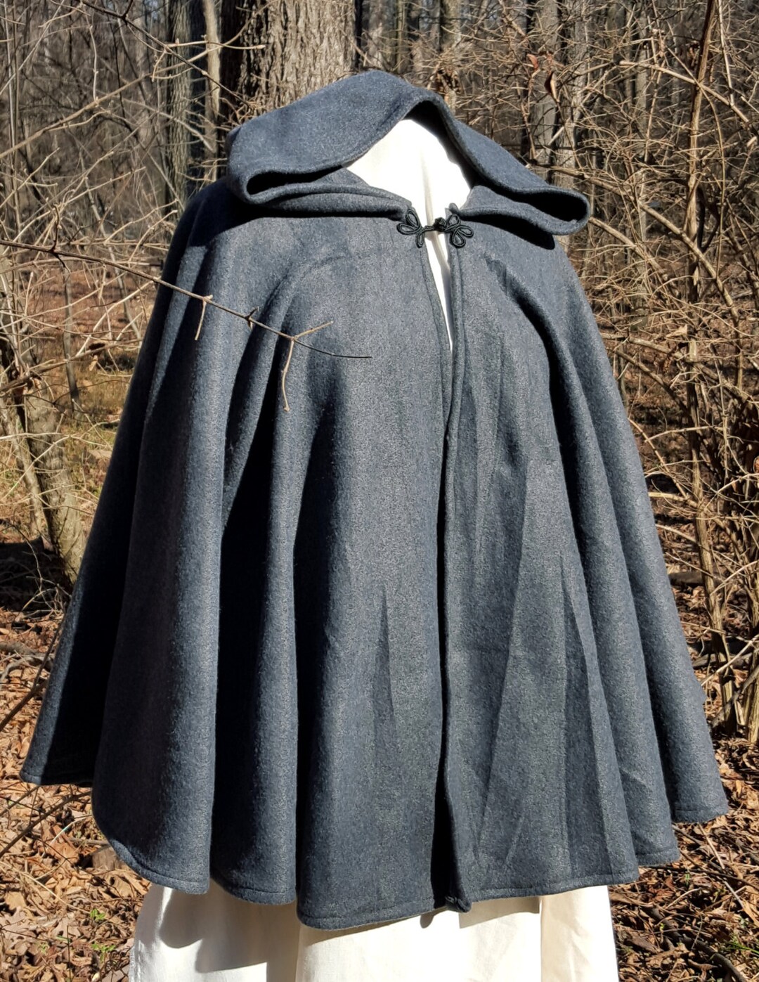 Short Fleece Cloak, Dark Grey Full Circle Cloak Cape - Etsy UK