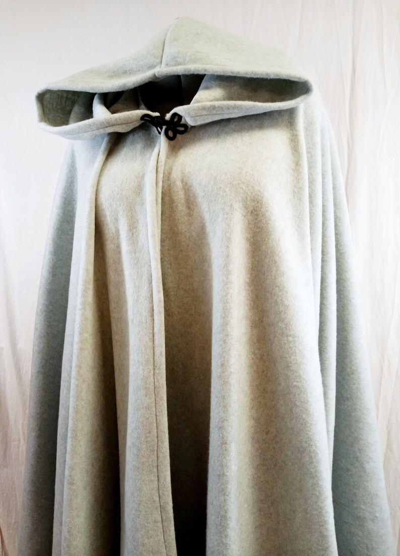Light Grey Long Cloak Full Circle Fleece Medieval | Etsy