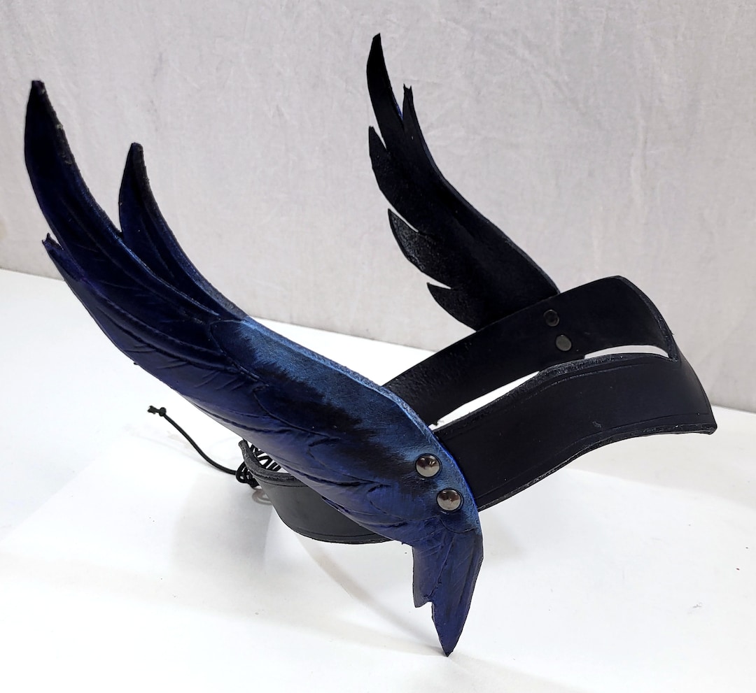 Leather Winged Raven Crown, Leather Crown, Medieval Fantasy Steampunk ...