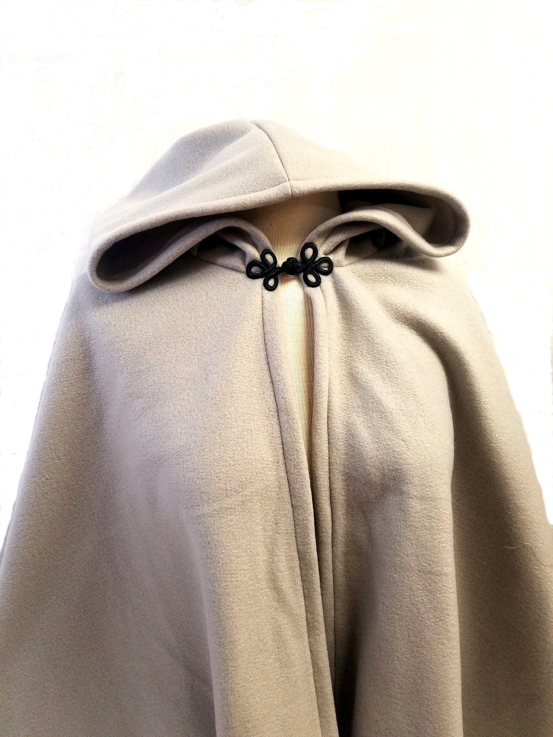 Short Fleece Cloak Medium Grey Full Circle Cloak Cape With | Etsy