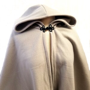 Short Fleece Cloak, Medium Grey Full Circle Cloak Cape With Hood, Fall ...