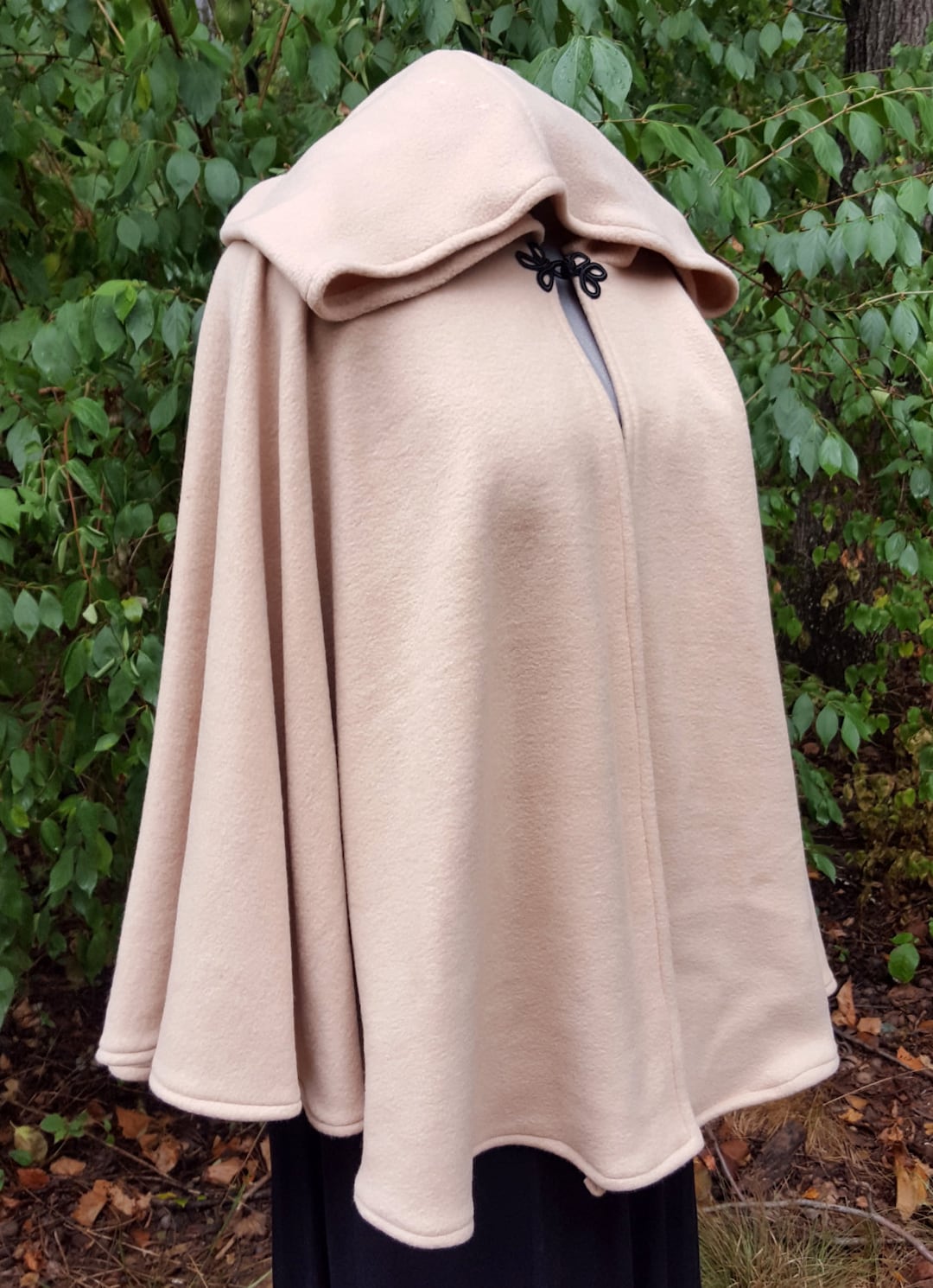 Short Fleece Cloak, Camel Tan Full Circle Cloak Cape With Hood - Etsy