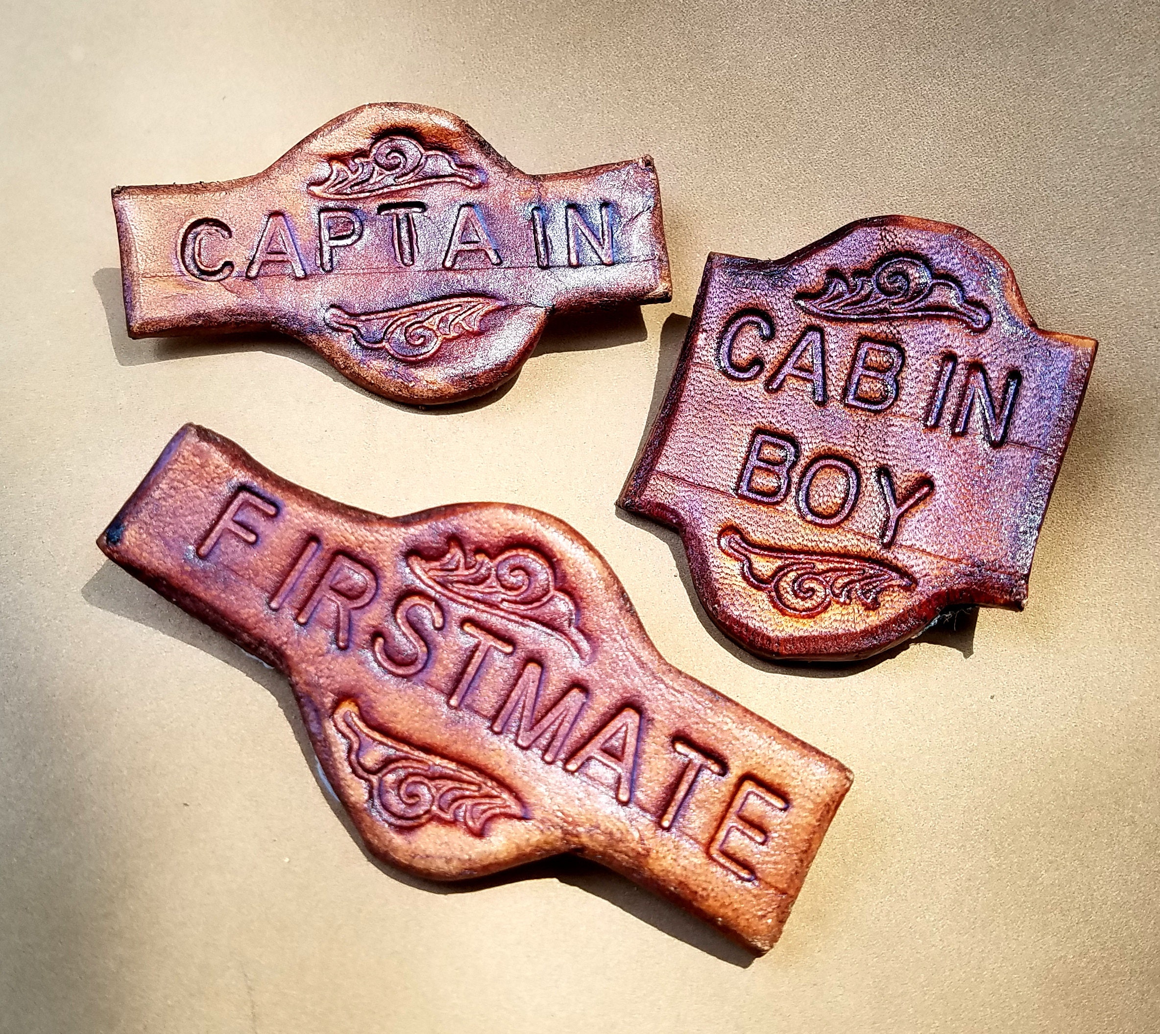 Pirate Pin Captain Pin Firstmate Pin Leather Word Pin - Etsy