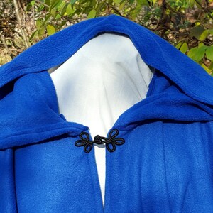 Short Fleece Cloak Blue Full Circle Cloak Cape With Hood - Etsy
