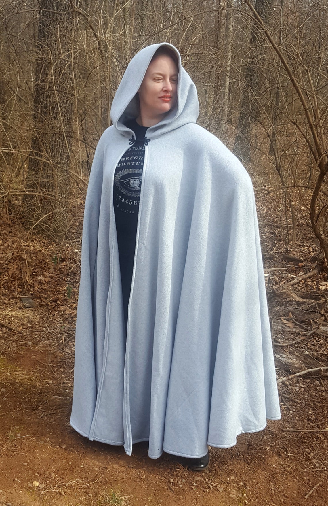 Light Grey Long Cloak Full Circle Fleece Medieval | Etsy
