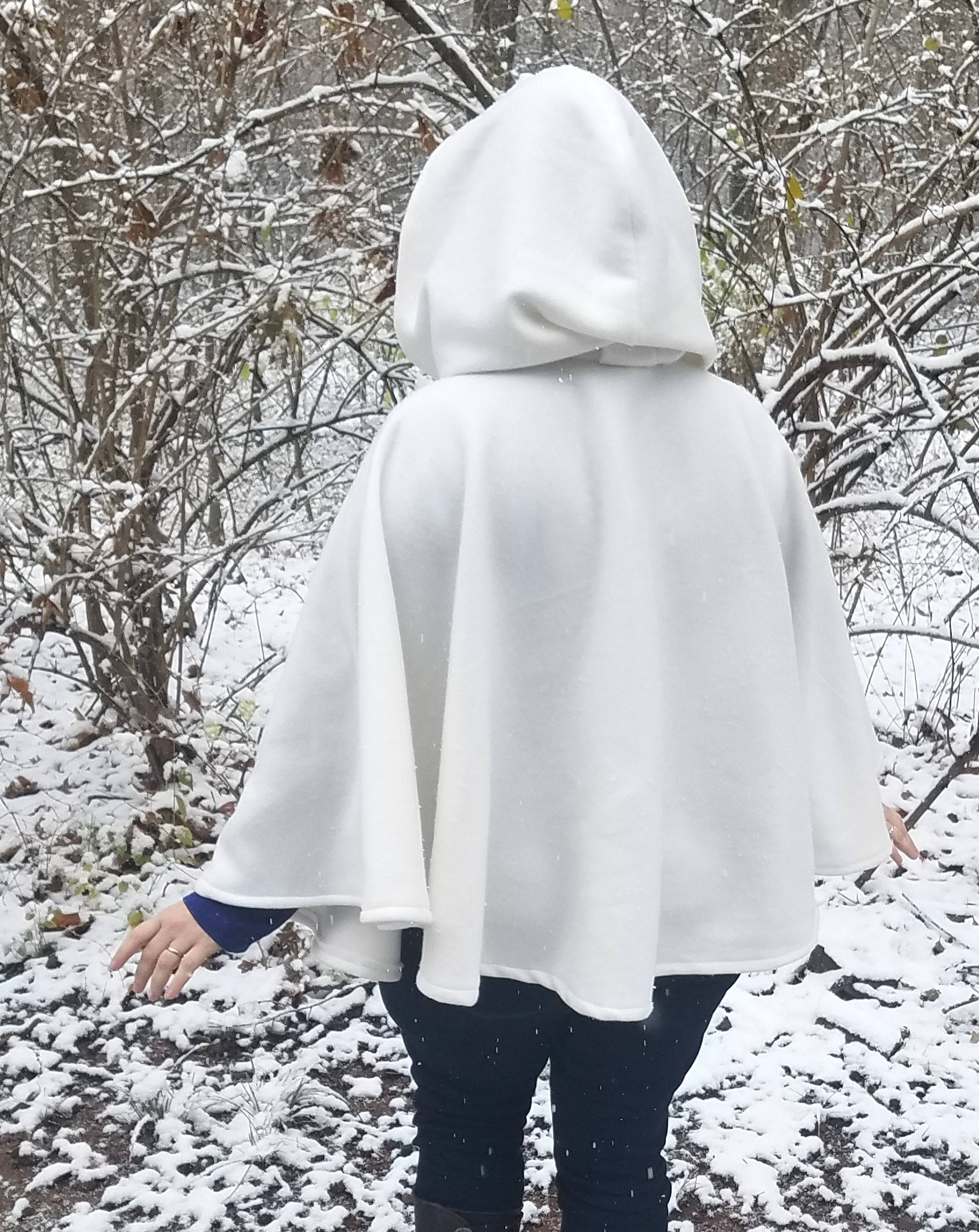 Short White Fleece Cloak Cream White Full Circle Cloak Cape - Etsy