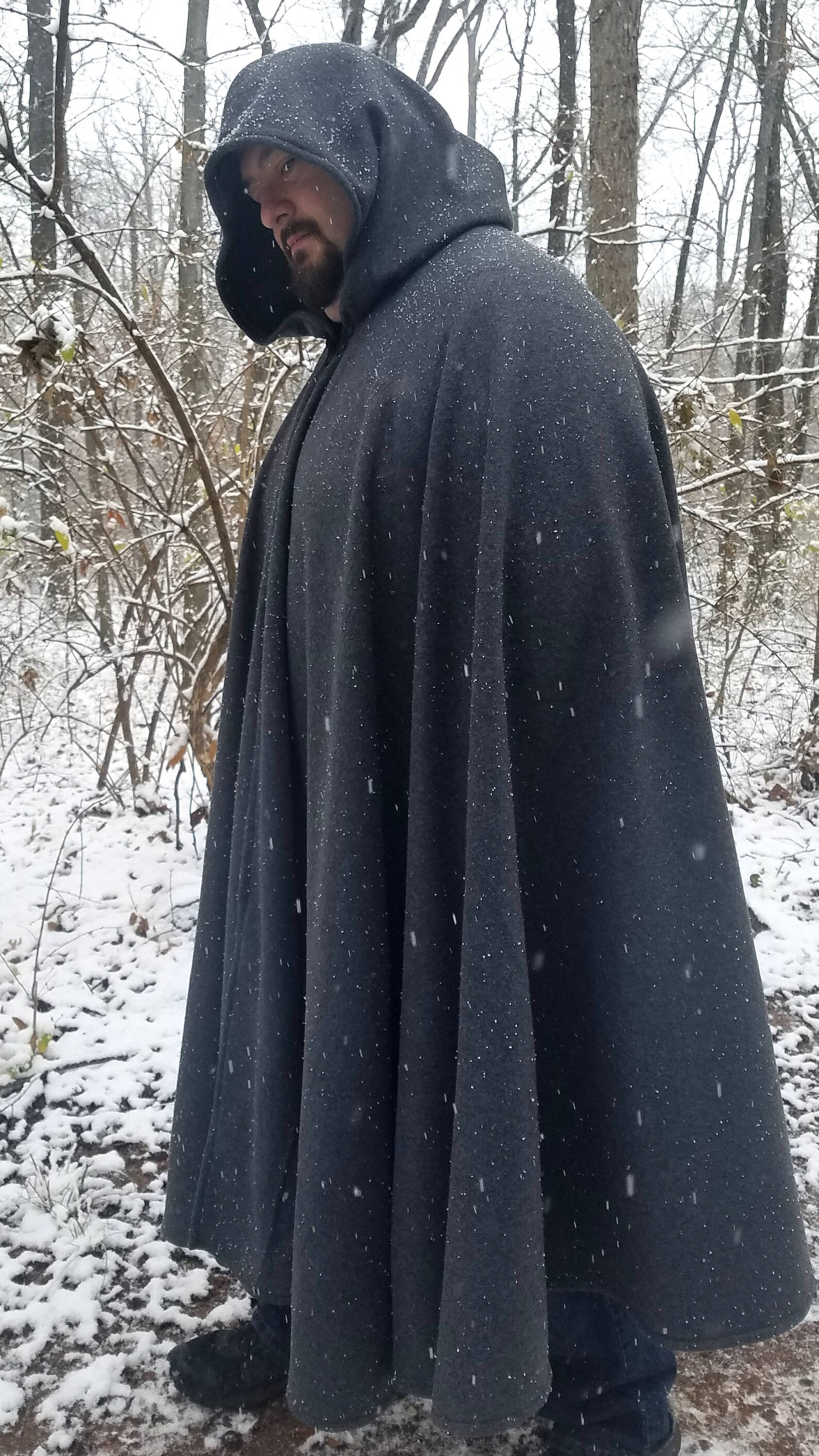 Dark Grey Long Cloak Full Circle Fleece Medieval Renaissance - Etsy