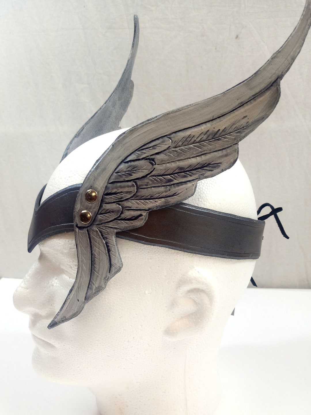 Leather Winged Valkyrie Crown, Leather Crown Multiple Color Options ...