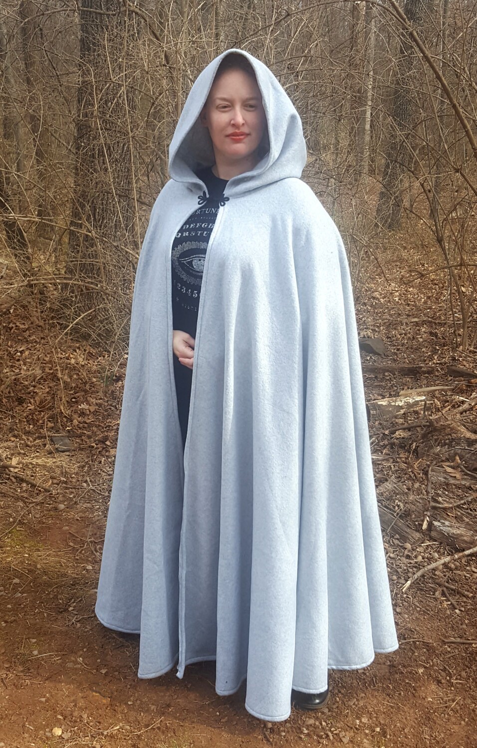 Light Grey Long Cloak Full Circle Fleece Medieval | Etsy
