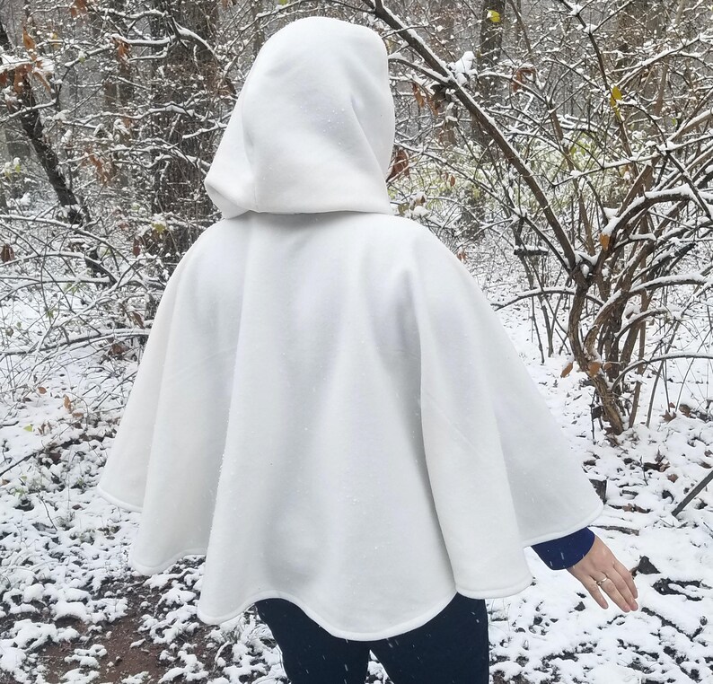 Short White Fleece Cloak Cream White Full Circle Cloak Cape | Etsy