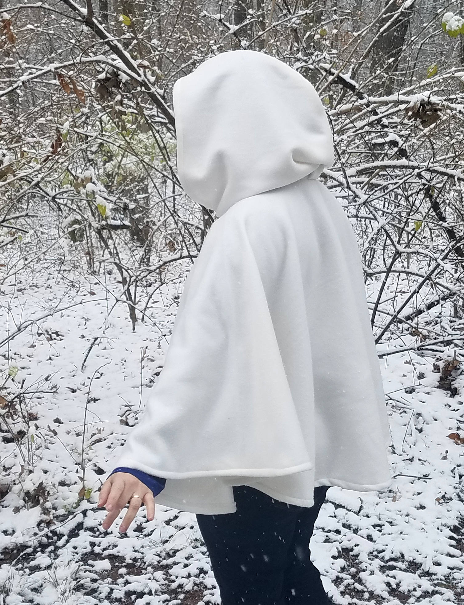Short White Fleece Cloak Cream White Full Circle Cloak Cape - Etsy