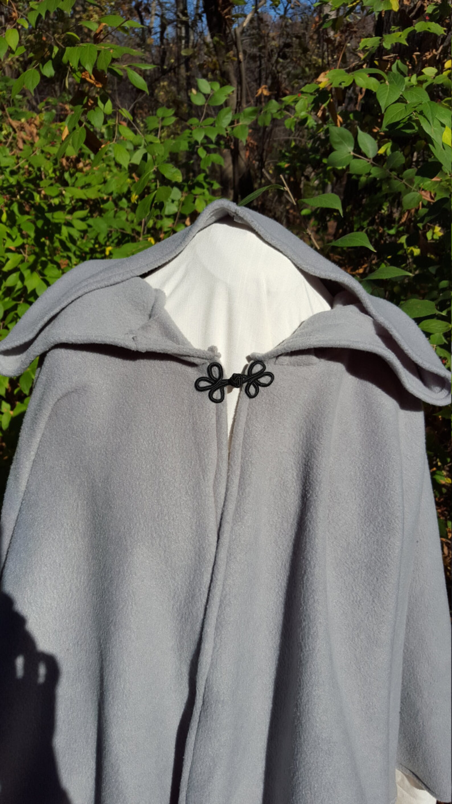 Short Fleece Cloak Medium Grey Full Circle Cloak Cape With | Etsy