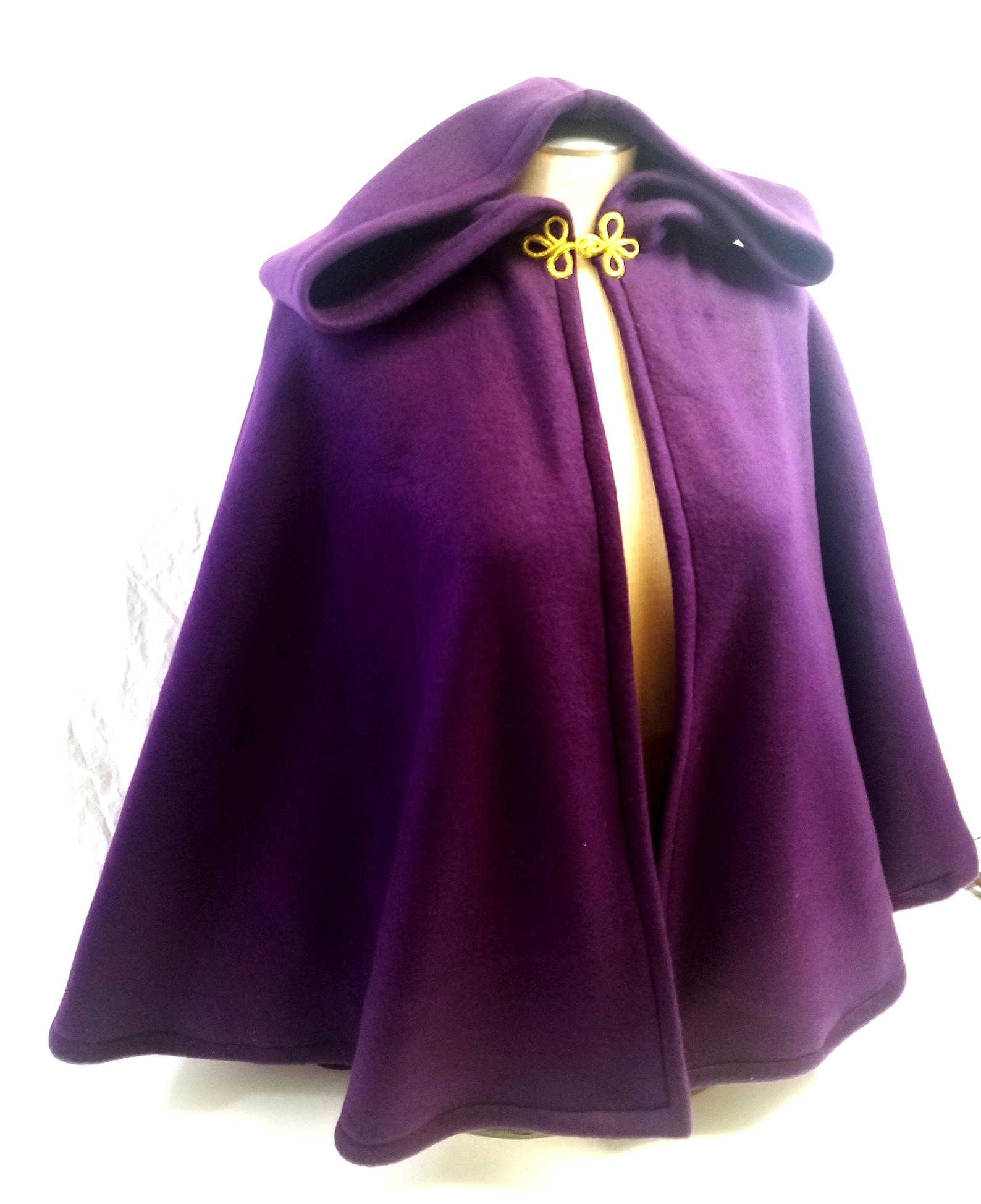Purple Cloak Short Full Circle Fleece Cloak With Hood Royal - Etsy