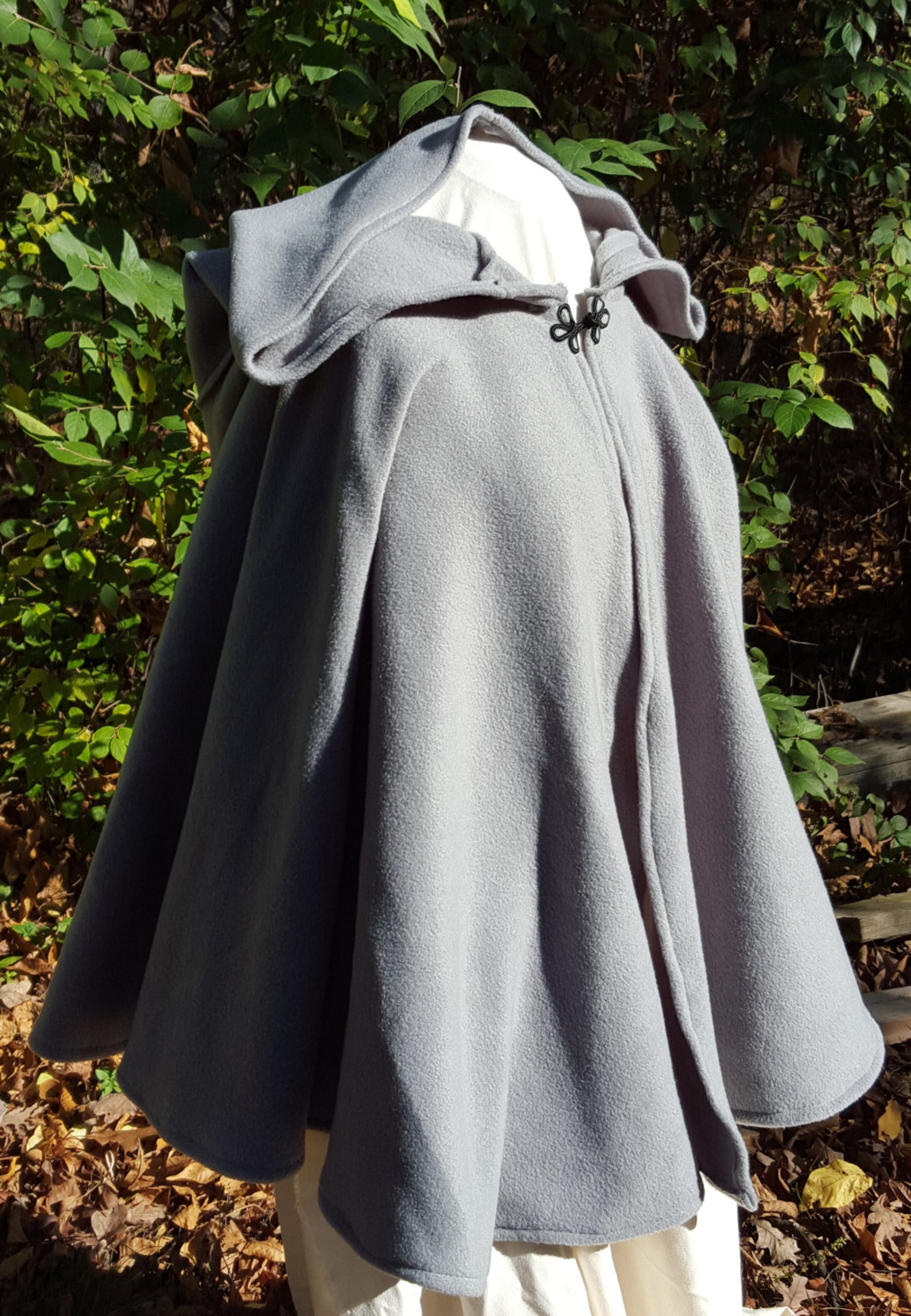 Short Fleece Cloak Medium Grey Full Circle Cloak Cape With | Etsy