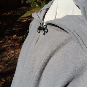 Short Fleece Cloak, Medium Grey Full Circle Cloak Cape With Hood, Fall ...