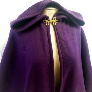 Purple Cloak, Short Full Circle Fleece Cloak With Hood, Royal Purple ...