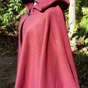 Short Fleece Cloak, Burgundy Wine Full Circle Cloak Cape With Hood - Etsy