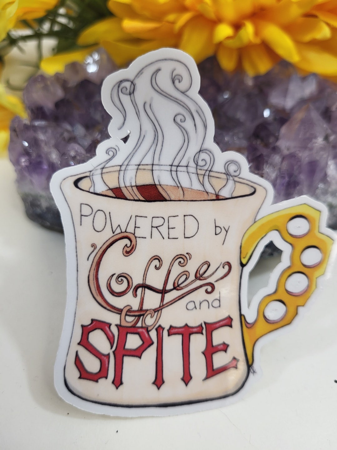 Coffee and Spite Coffee Mug Sticker Vinyl Decal Water Resistant Art ...