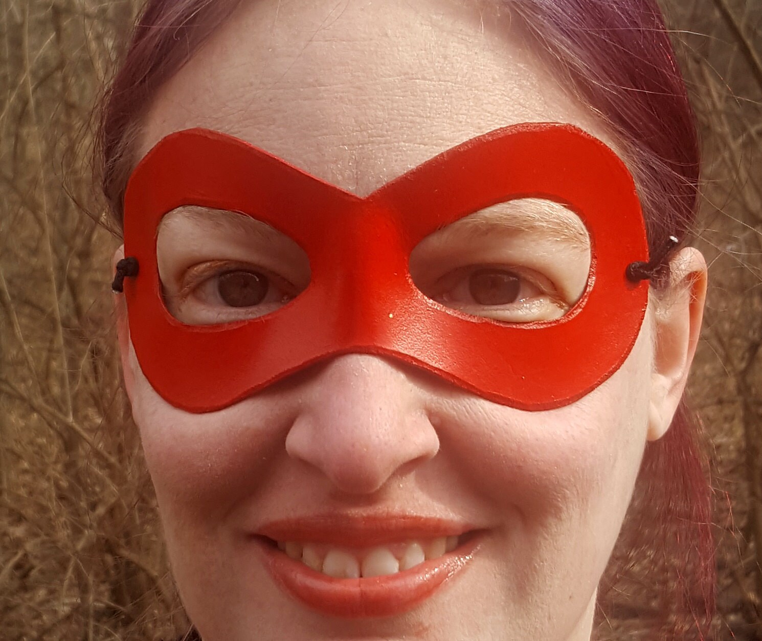 Red Domino Mask Round Edged Molded Leather Mask Superhero | Etsy