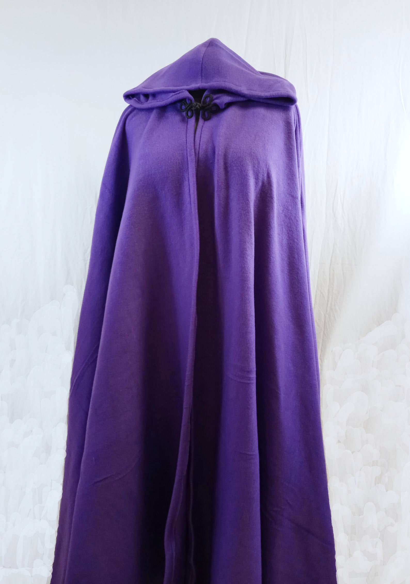 Purple Long Winter Cloak Full Circle Fleece Medieval - Etsy