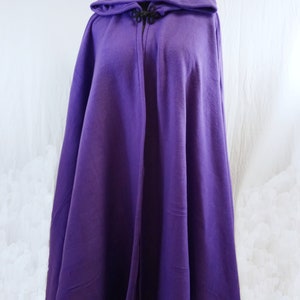 Purple Long Winter Cloak Full Circle Fleece Medieval Renaissance Hooded ...
