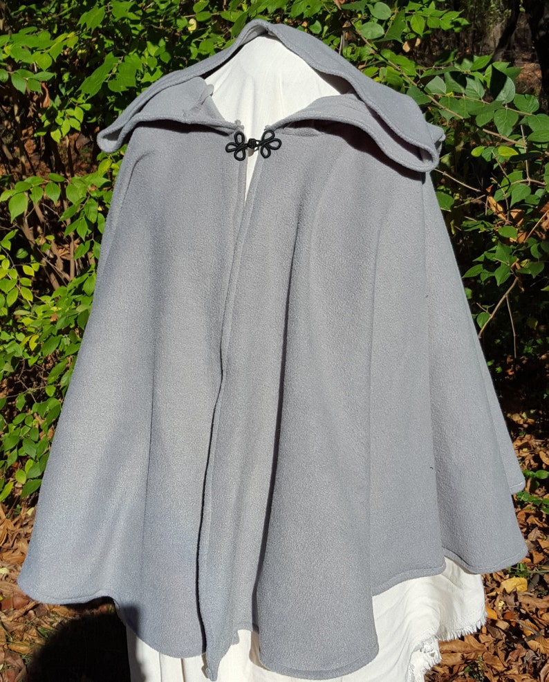 Short Fleece Cloak Medium Grey Full Circle Cloak Cape With - Etsy