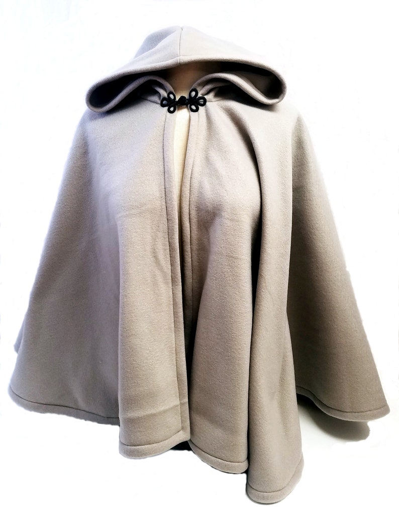 Short Fleece Cloak Medium Grey Full Circle Cloak Cape With - Etsy