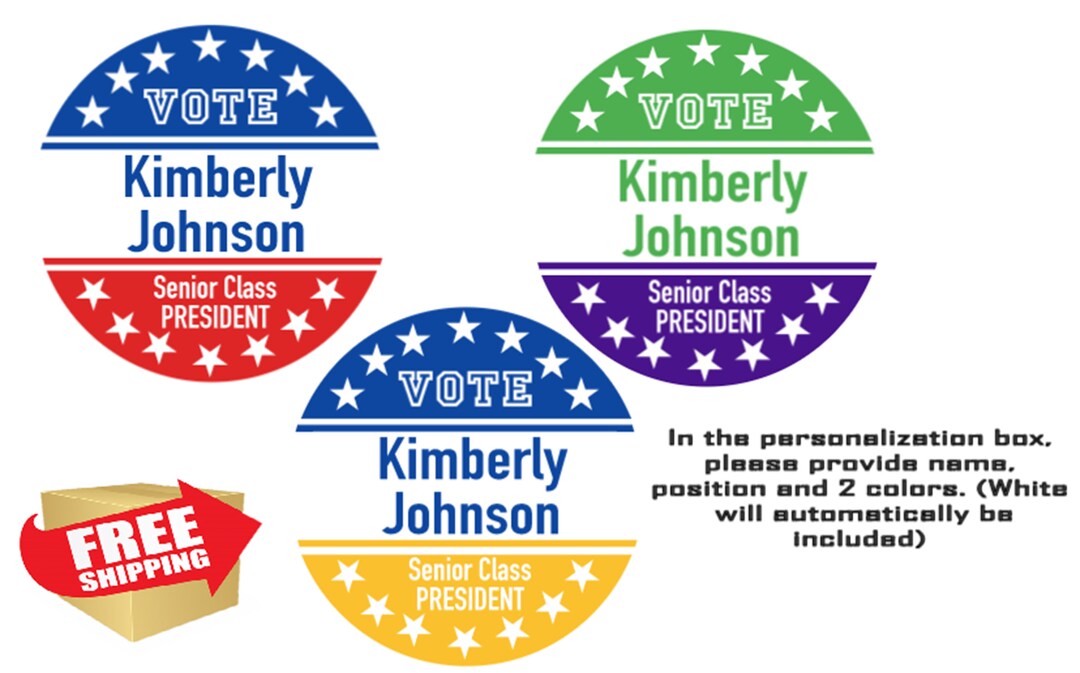 3 Inch Bulk Campaign Election Buttons Pins With Free Shipping! Custon ...