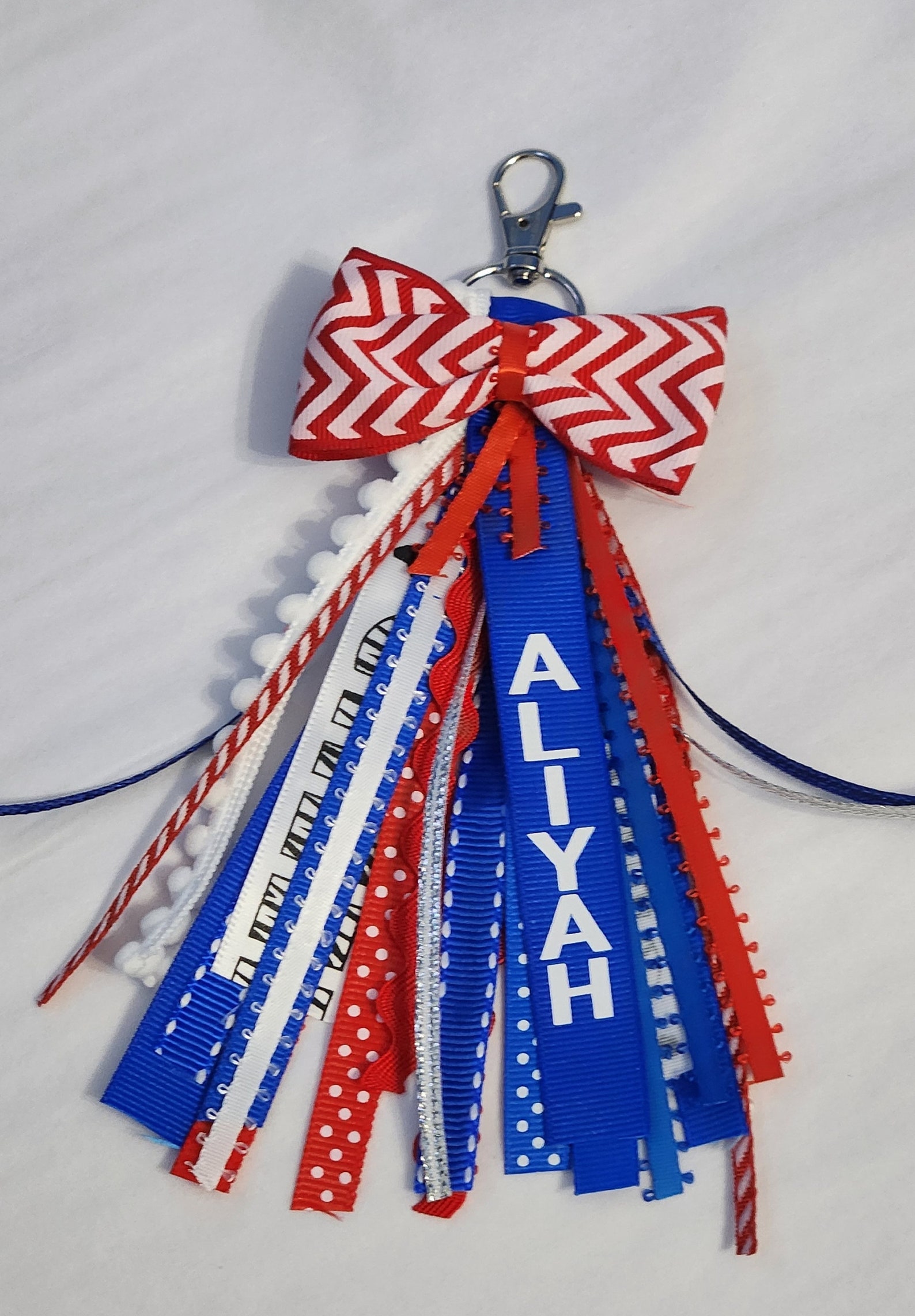 Ribbon Zipper Pull Name Tags, Cheer Bag Personalized Name Tag, Keychain ...