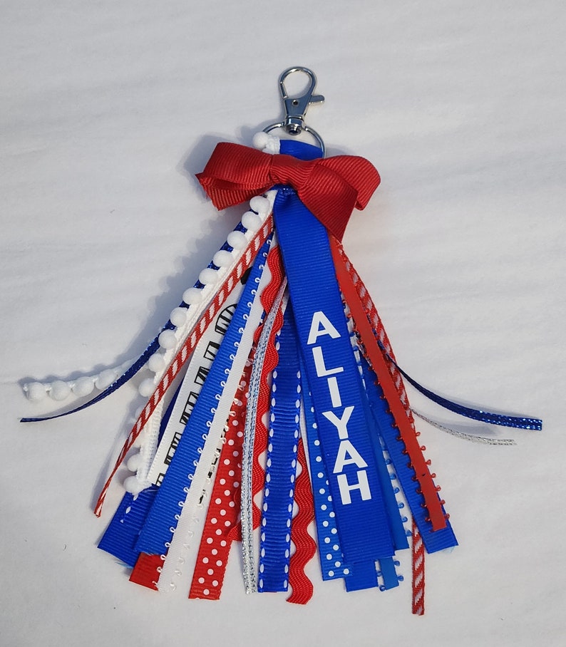 Ribbon Zipper Pull Name Tags Cheer Bag Personalized Name Tag - Etsy