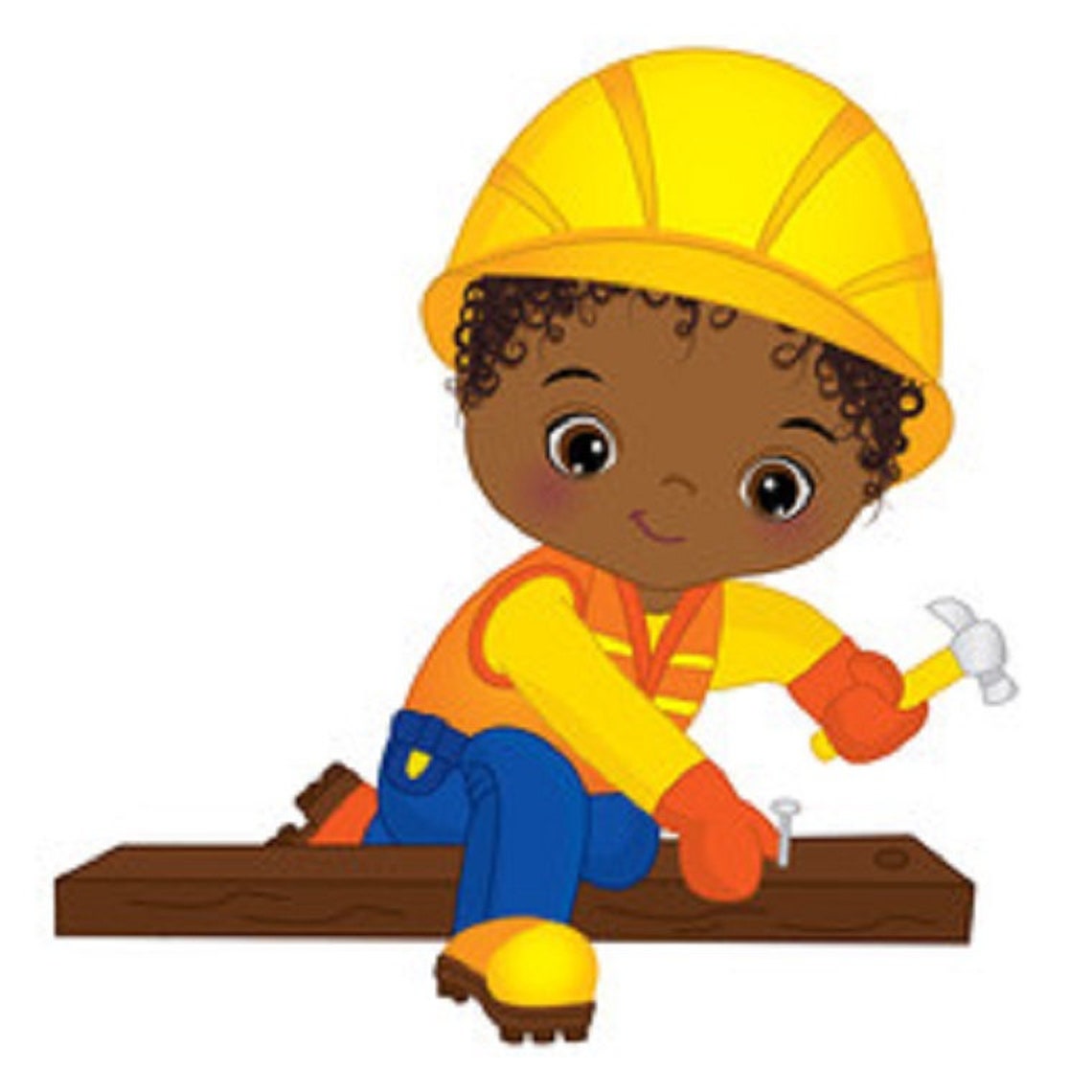 18 African American Male Construction Worker Sticker for - Etsy