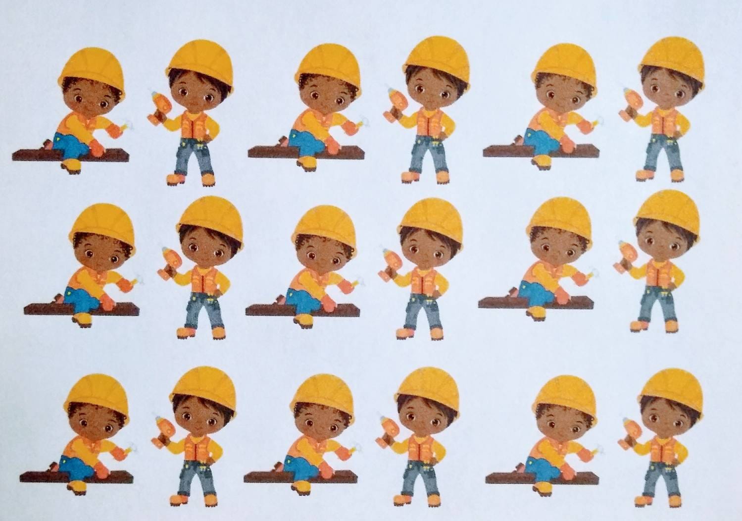 18 African American Male Construction Worker Sticker for Planners ...