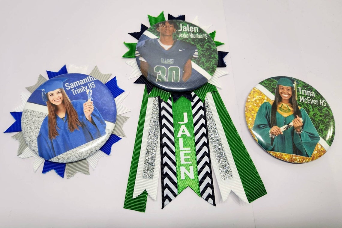 3 Inch Brag Button Team Sport Spirit Graduation - Etsy