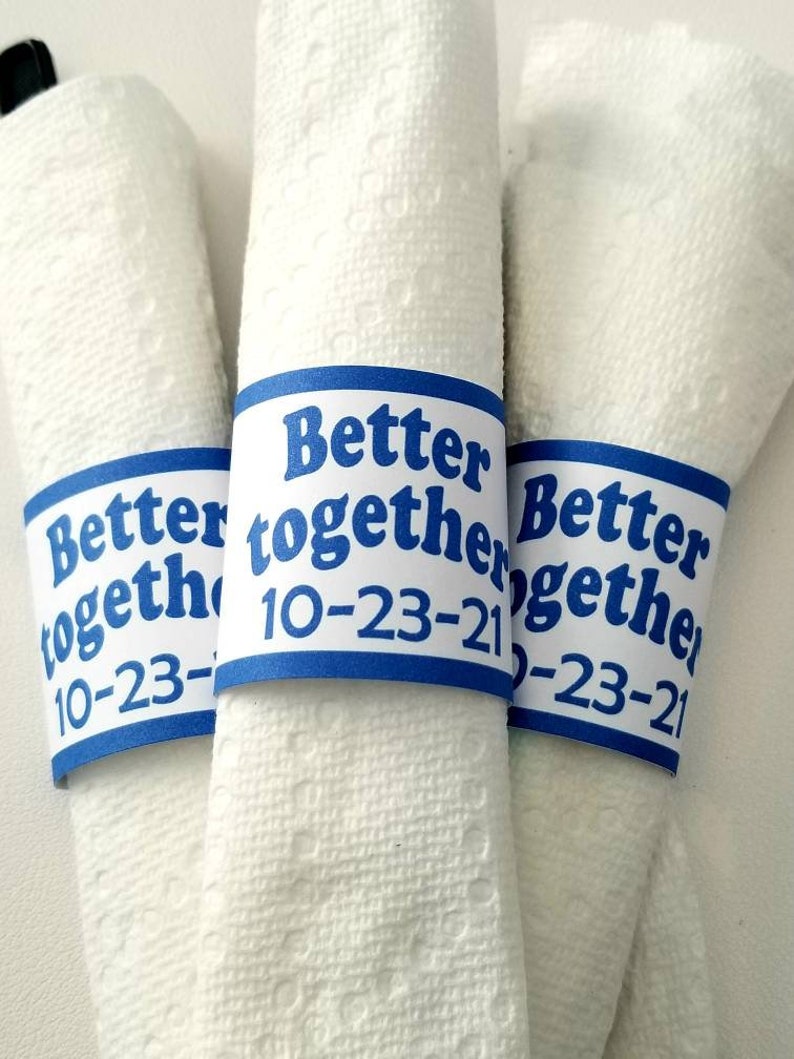 Napkin Wrapper Bands Custom or Personalized With Shipping - Etsy