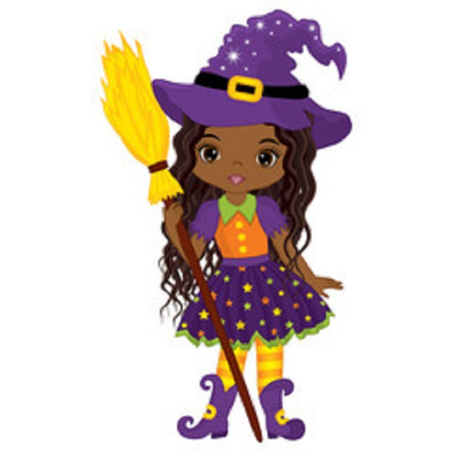 18 African American Witch Halloween Stickers for Planners and ...