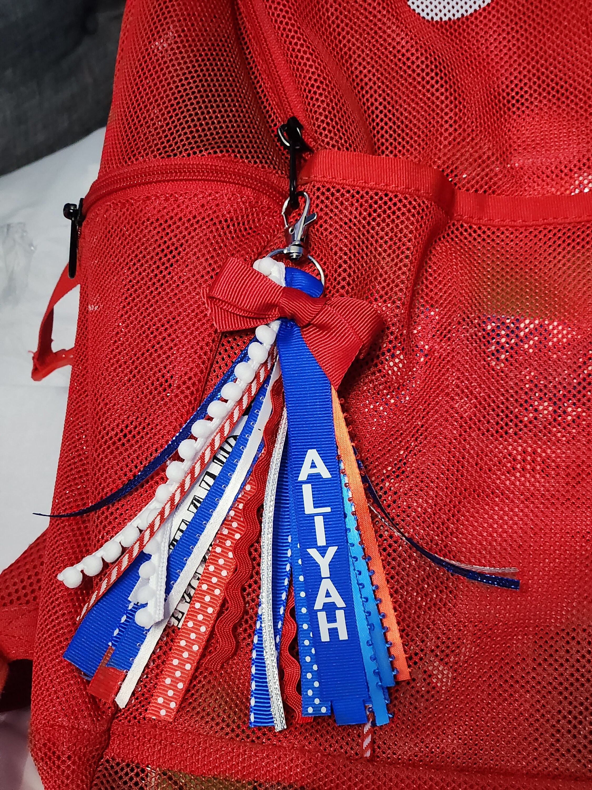 Ribbon Zipper Pull Name Tags Cheer Bag Personalized Name Tag - Etsy