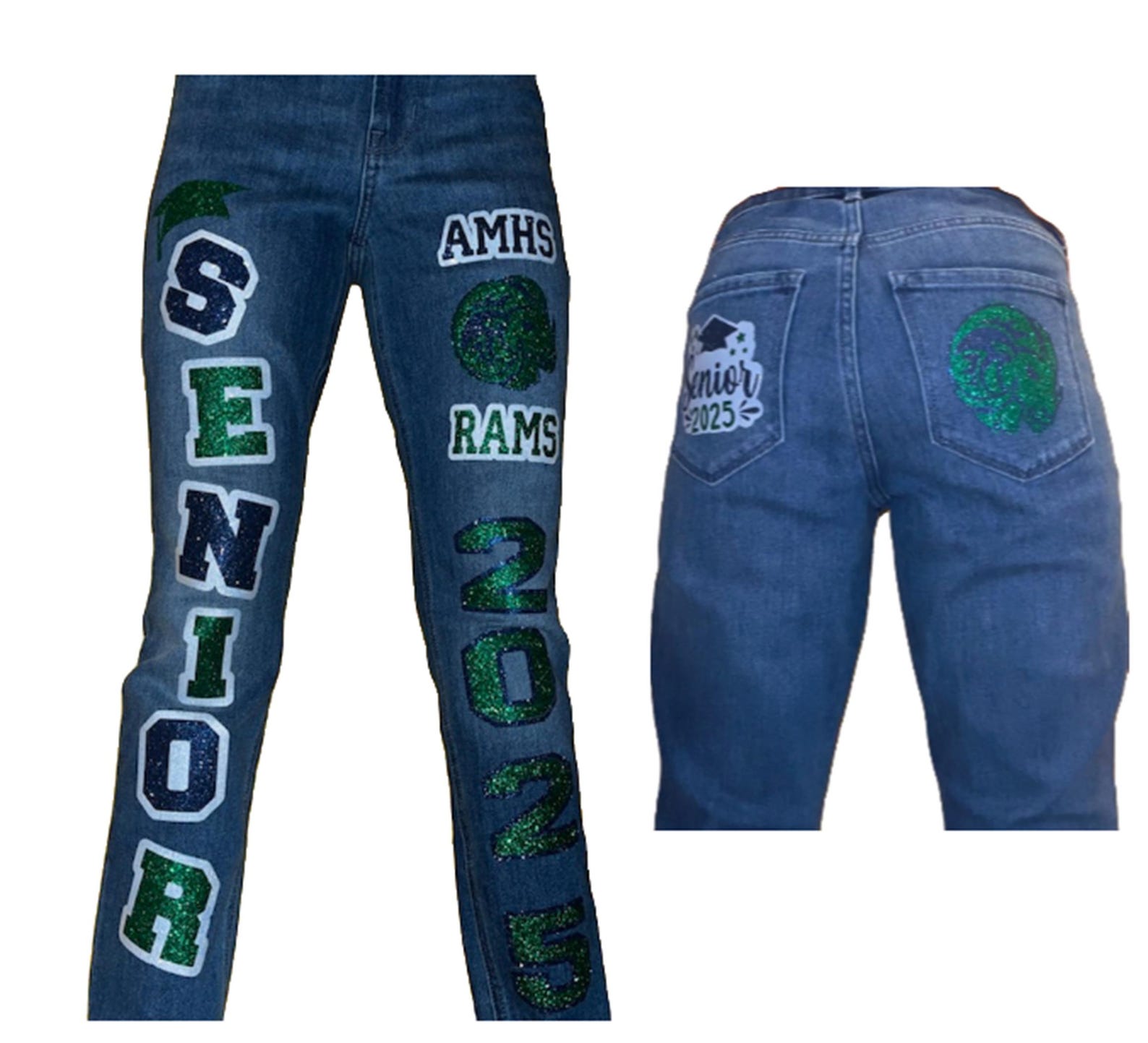 Custom Senior Jeans, Homecoming, Photo Shoot, College Jeans, Spirit ...