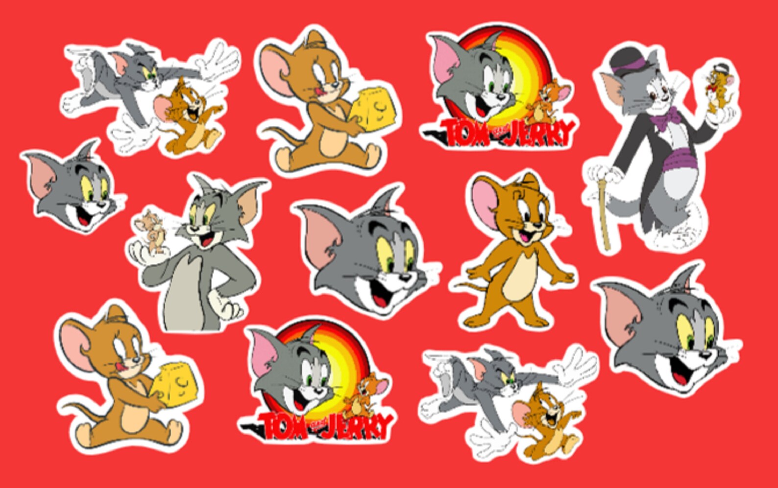 12 Tom y Jerry Stickers 2 tarjetas de notas con sobres o 4 | Etsy