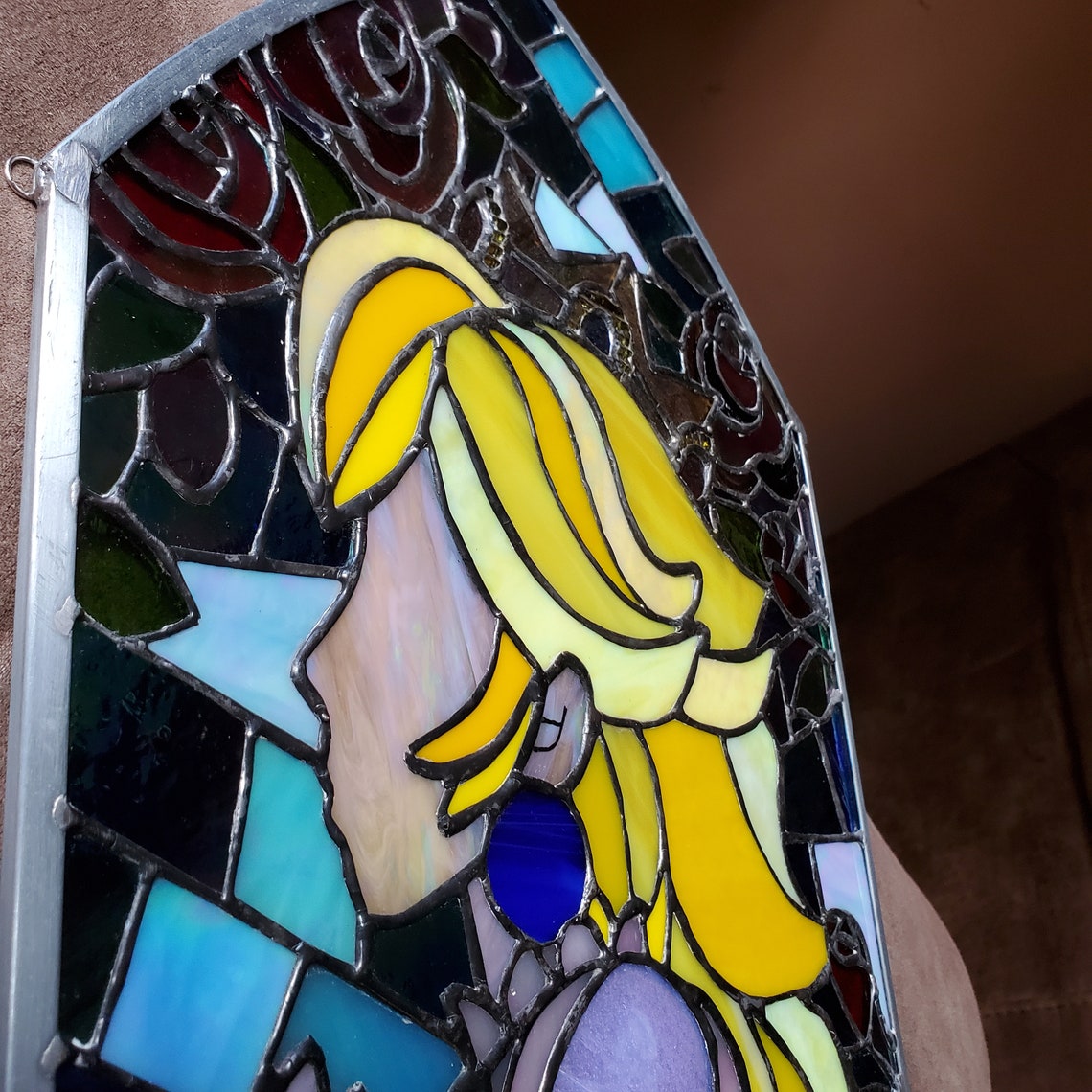 Princess Peach Stained Glass Window Art - Mario Inspired Decor - Etsy