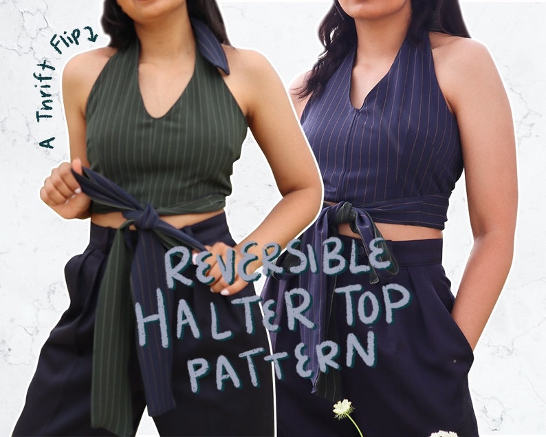 Reversible Halter Top Pattern PDF, DIY Halter Top, PDF Sewing Pattern ...