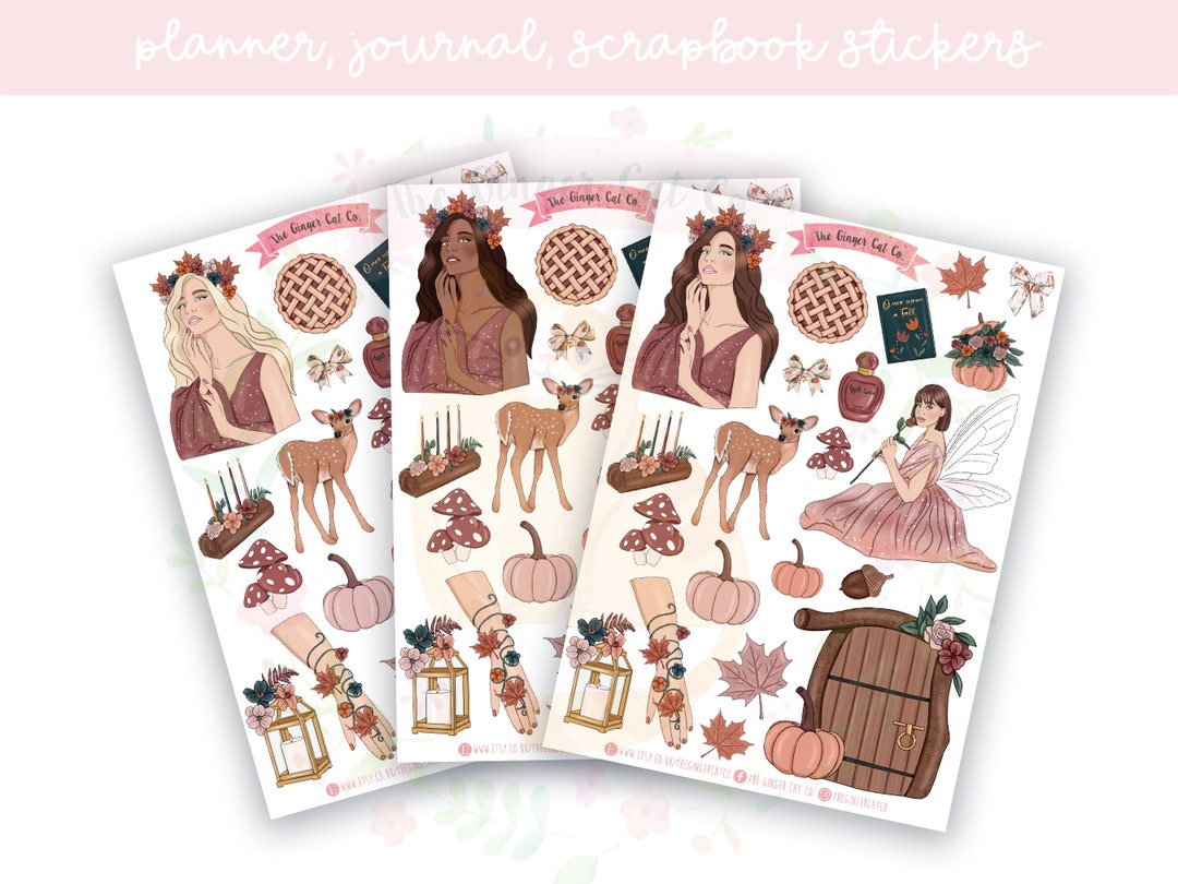 Once Upon A Fall Planner Sticker Sheet | Decorative Stickers | Journal ...