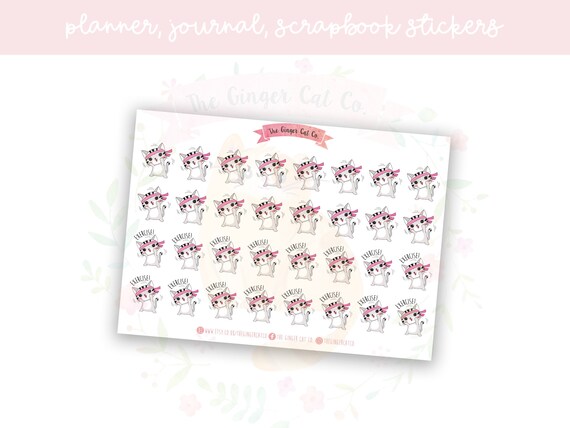 Exercise Cat Planner Stickers - Etsy