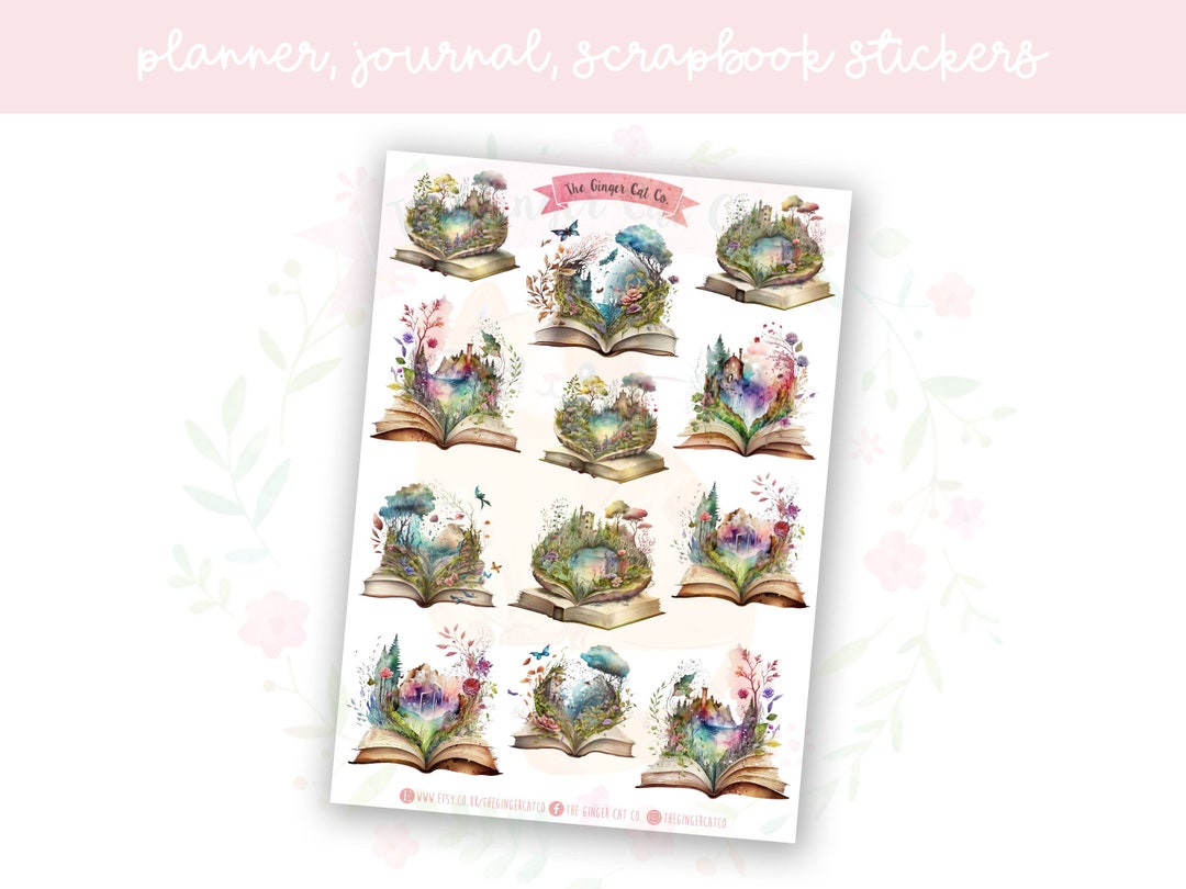 Floral Fantasy Books Planner Sticker Sheet | Decorative Stickers ...