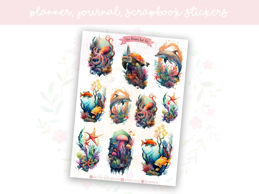 Coral Reef Set 1 Decorative Journal, Scrapbook, Planner Stickers - Etsy