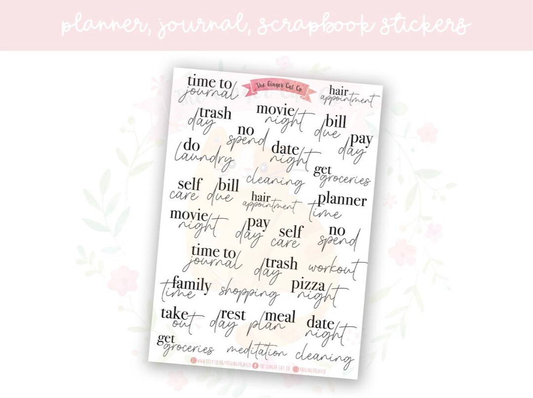 General Script Planner, Journaling, Scrapbook Stickers - Etsy
