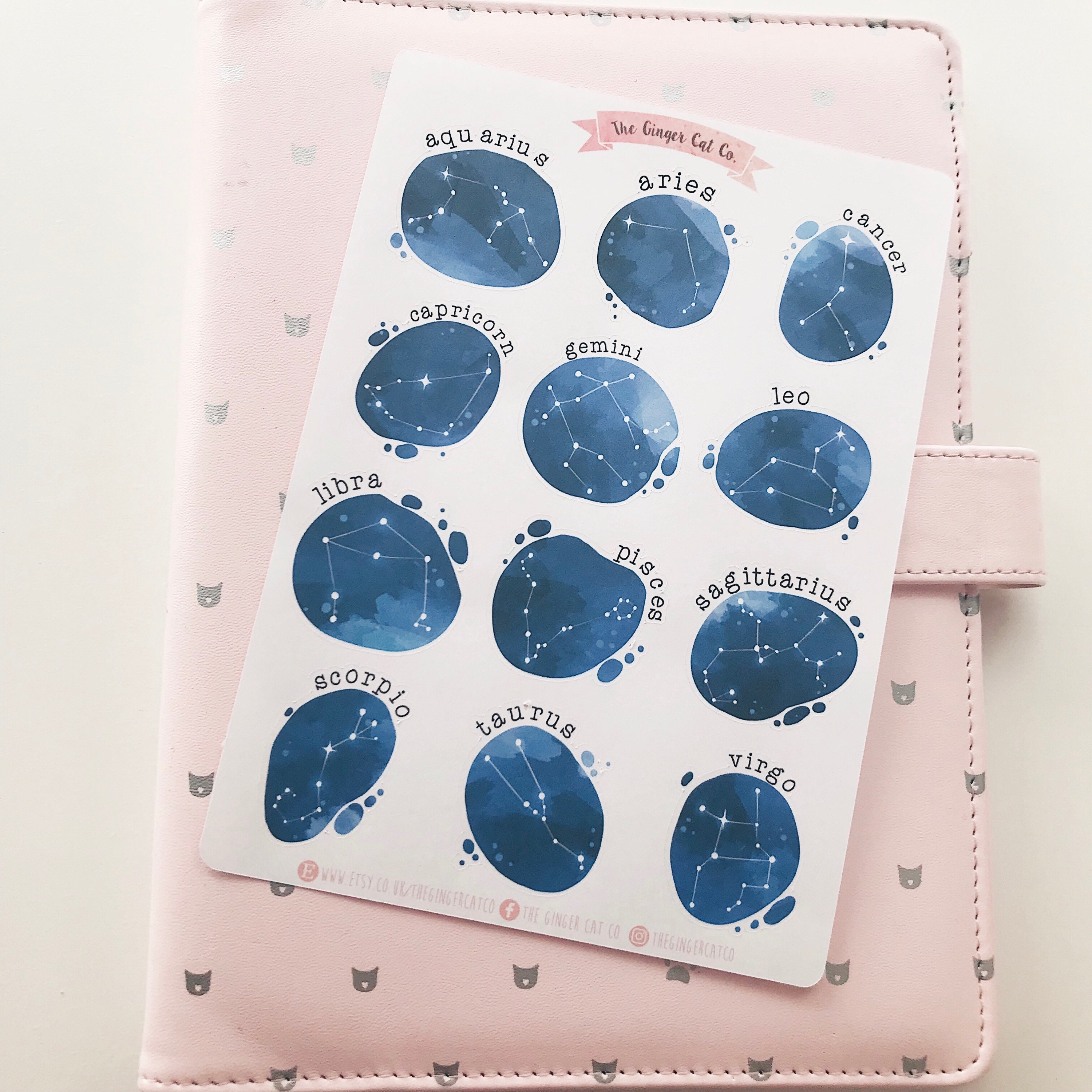 Watercolour Star Sign Planner Sticker Sheet | Decorative Stickers ...